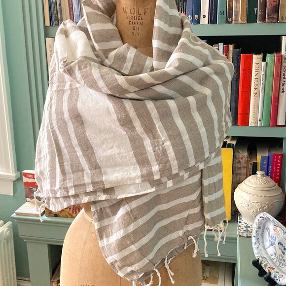 NEW | Accessories | 2 Large Tanwhite Foutah Scarf Wraps New | Poshmark